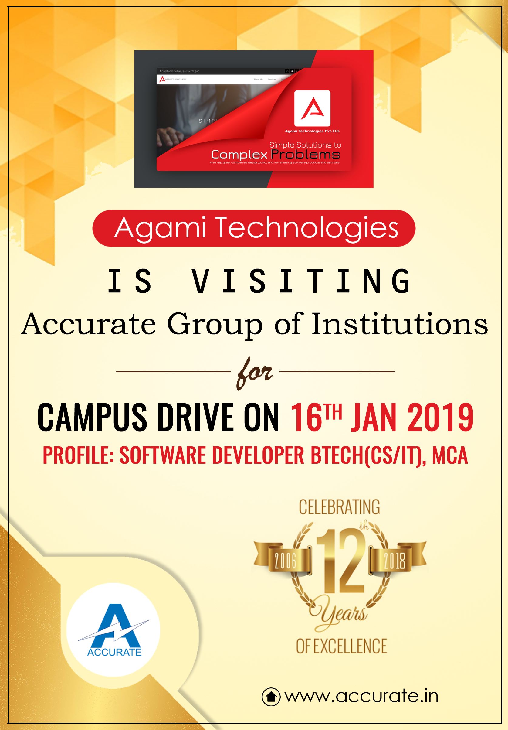 Agami Technologies is visiting Accurate for Campus Drive - Blog ...