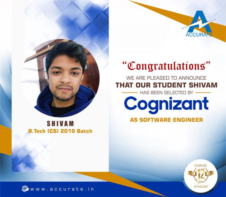 Our student has been selected by Cognizant - Blog - Accurate Group of ...