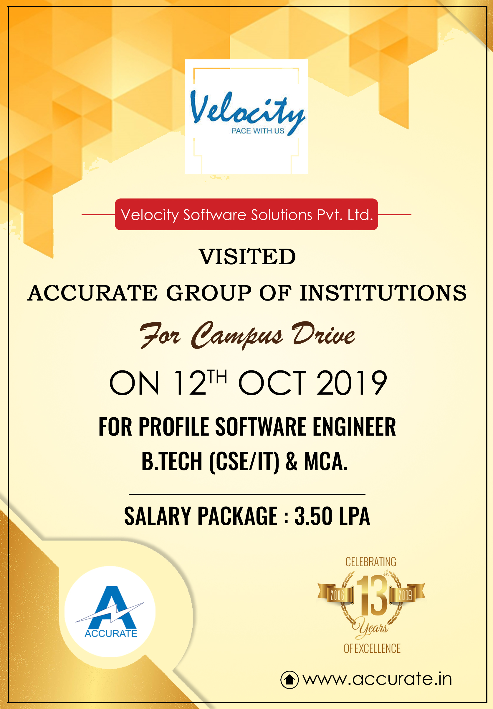Campus Drive Velocity Software Solutions Pvt. Ltd. - Blog - Accurate ...