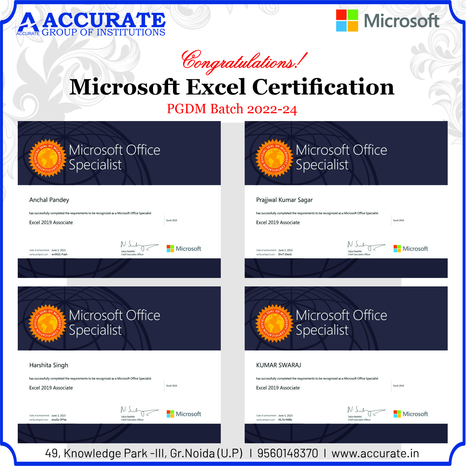 Excel Training Success Certified Microsoft Excel Specialists Accurate ...